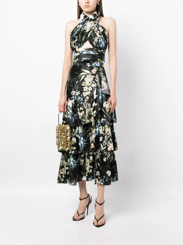 BAMBAH Gardenia Ruffled Midi Skirt