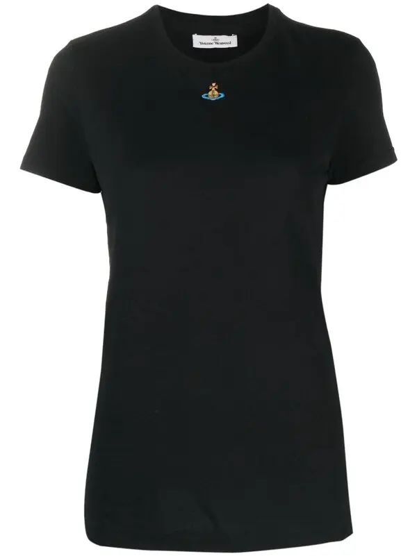 VIVIENNE WESTWOOD Orb Embroidered Organic Cotton T-shirt - Black