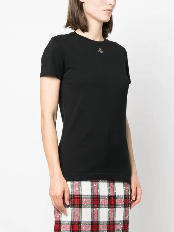 VIVIENNE WESTWOOD Orb Embroidered Organic Cotton T-shirt - Black