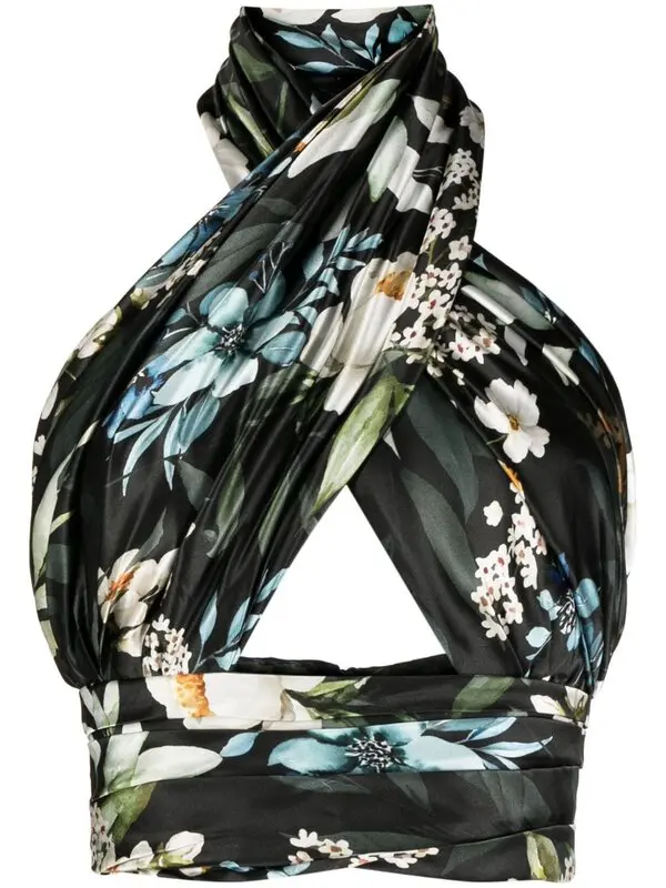 BAMBAH Gardenia Cut-out Halterneck Top - Black