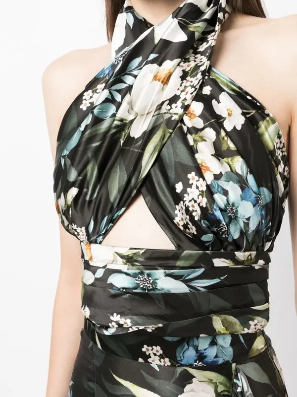 BAMBAH Gardenia Cut-out Halterneck Top - Black