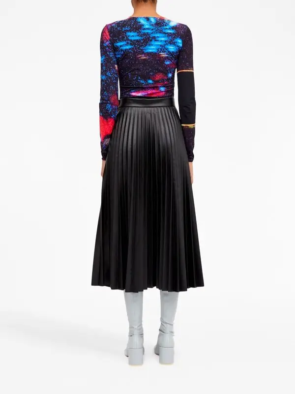 MAISON MARGIELA Pleated Midi Skirt - Black