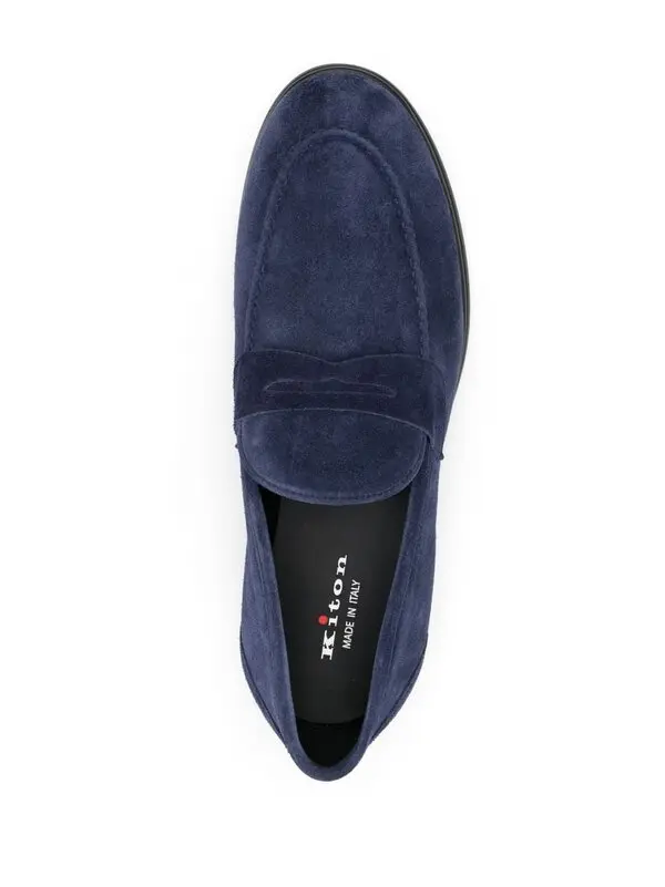 Kiton Almond-toe Loafers - Blue