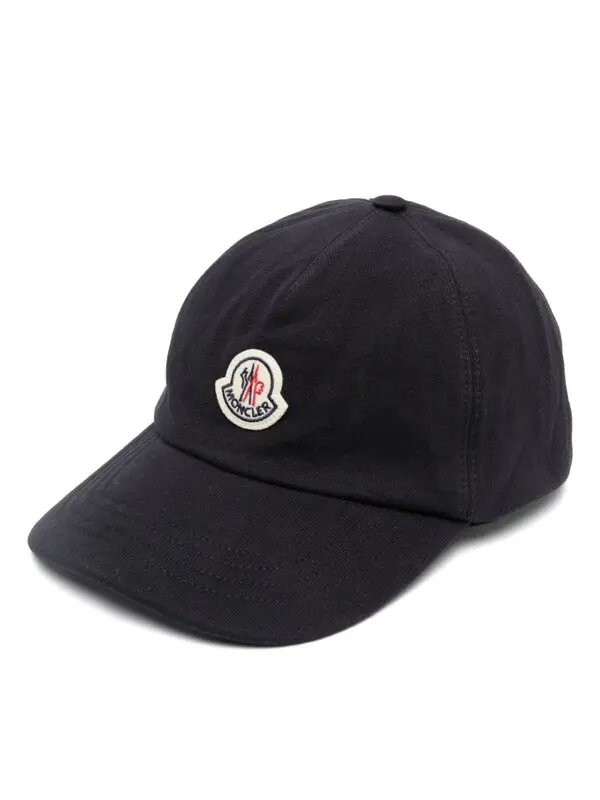 Moncler Logo-patch Cotton Cap - Blue