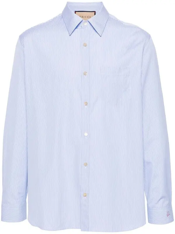 Gucci Striped Cotton Shirt - Blue