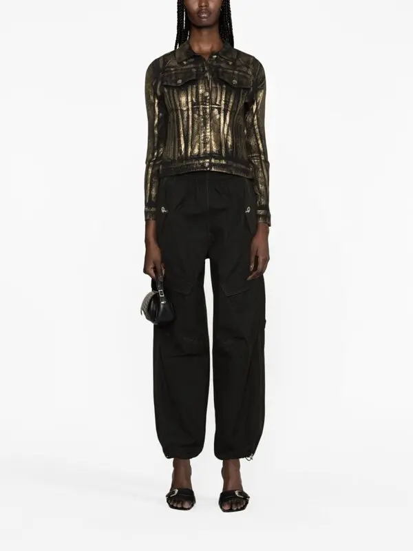 MADISON MAISON Panelled Foiled-finish Denim Jacket