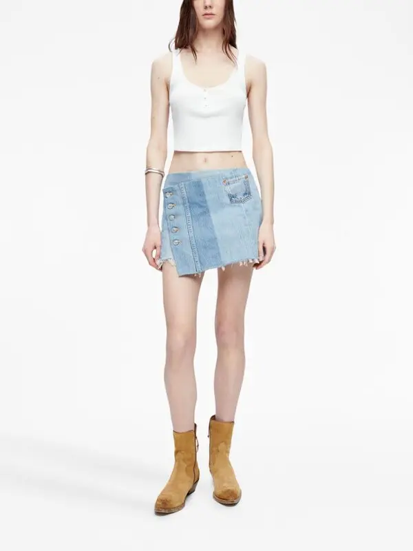 RE/DONE Henley Cotton Tank Top