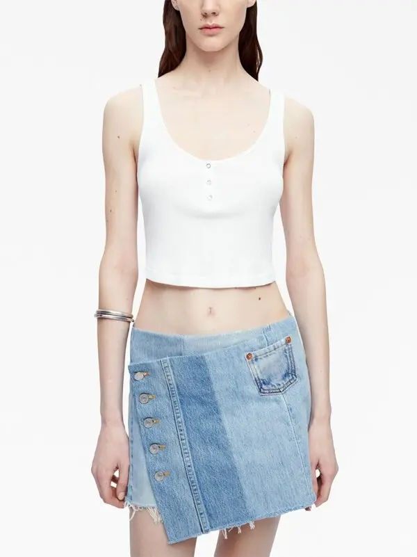 RE/DONE Henley Cotton Tank Top