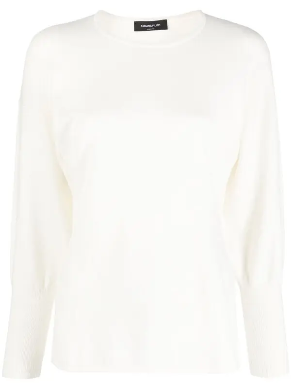 Fabiana Filippi Fitted-cuffs Sweater - White
