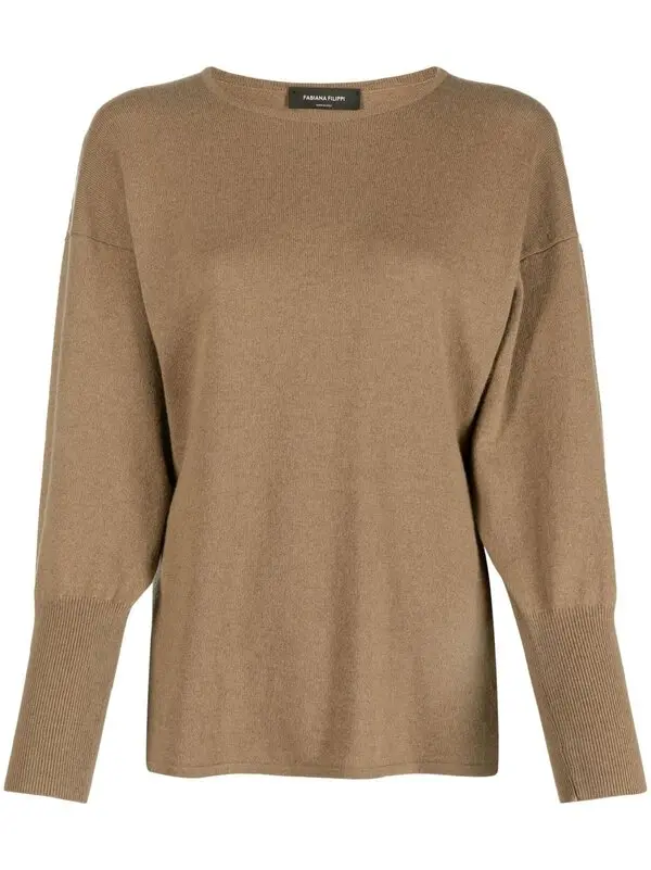 Fabiana Filippi Fitted-cuff Sweater - Brown