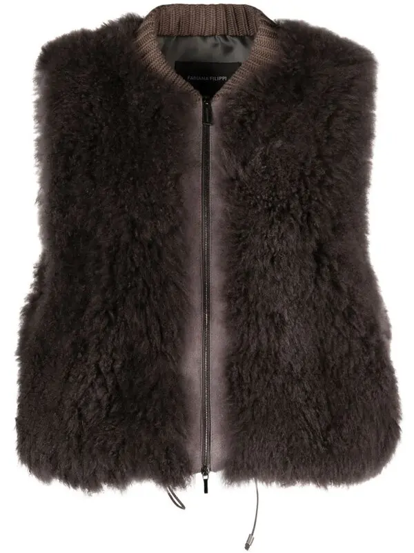 Fabiana Filippi Shearling Gilet - Grey