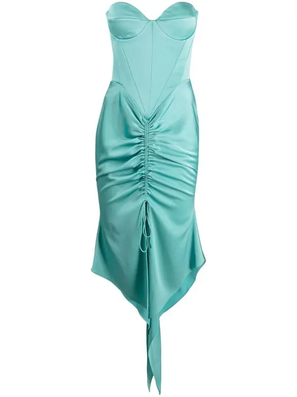 Alex Perry Carter Asymmetric Satin Corset Dress In Green - 54% Off |  Editorialist
