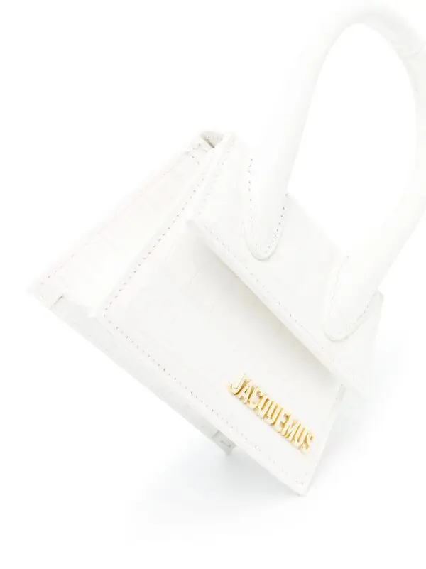 Jacquemus Le Chiquito Crocodile-embossed Mini Bag - White