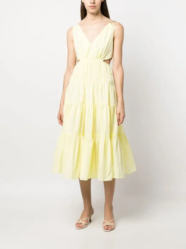 Maje Cut-out Tiered Dress