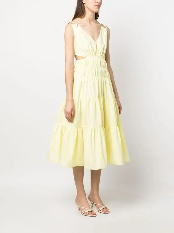 Maje Cut-out Tiered Dress