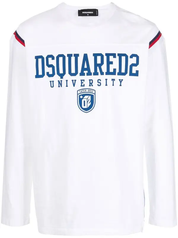Dsquared2 University-print Long-sleeve T-shirt - White