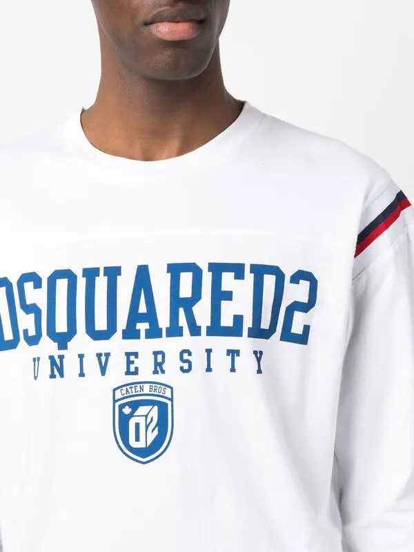 Dsquared2 University-print Long-sleeve T-shirt - White