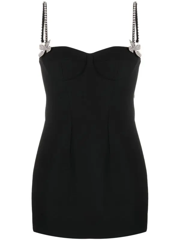 AREA Butterfly Crystal-embellished Mini Dress