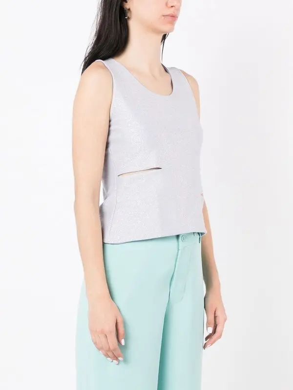GLORIA COELHO Glittered Cut-out Top