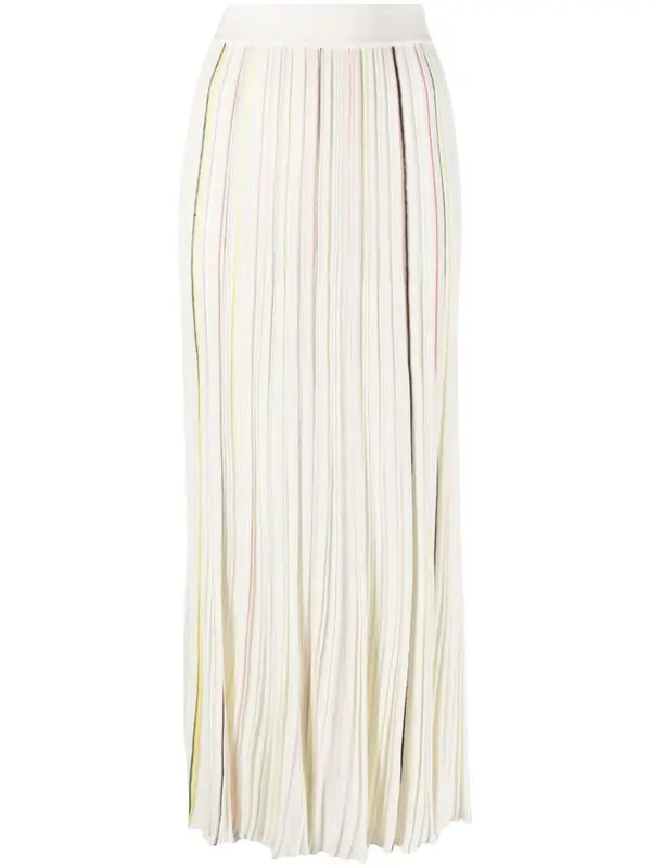 Sonia Rykiel Paris Striped Pleated Maxi Skirt