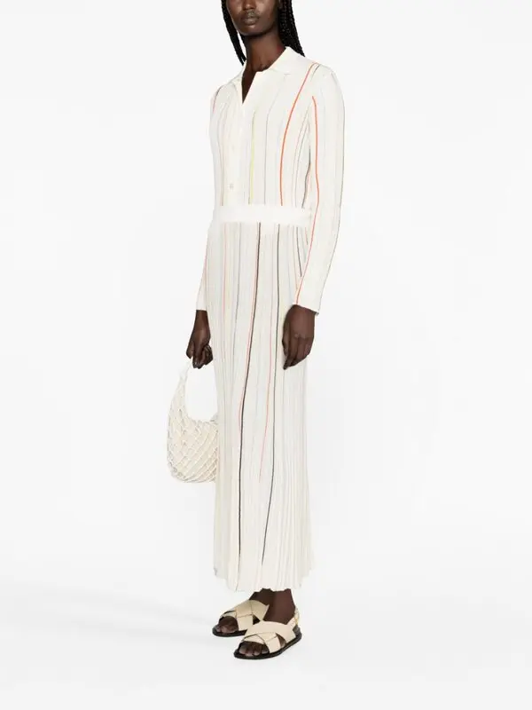 Sonia Rykiel Paris Striped Pleated Maxi Skirt