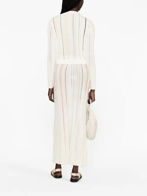 Sonia Rykiel Paris Striped Pleated Maxi Skirt
