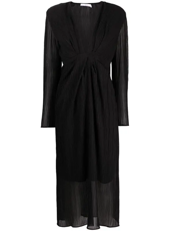 IRO PARIS Plissé Effect Draped Midi Dress