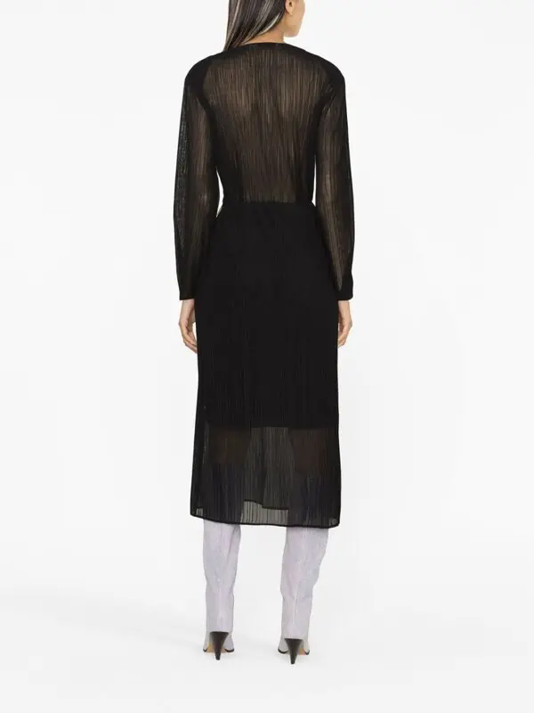 IRO PARIS Plissé Effect Draped Midi Dress