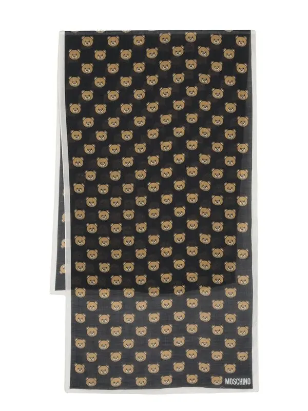Moschino Teddy Bear-motif Scarf - Black