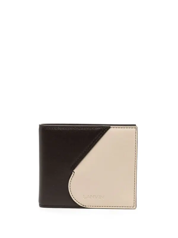 LANVIN Two-tone Leather Bifold Wallet - Brown