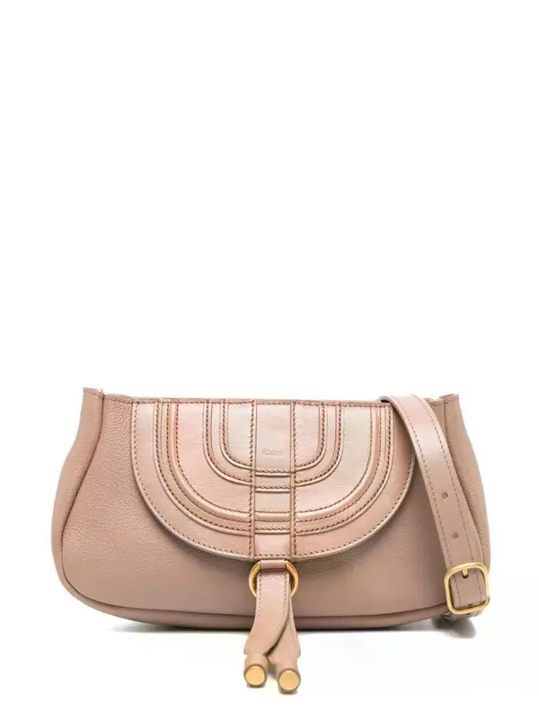 Chloé Marcie Leather Shoulder Bag - Neutrals