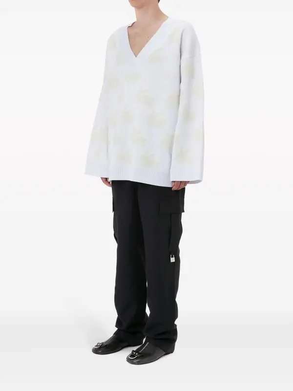 JW Anderson Bunny-print V-neck Jumper