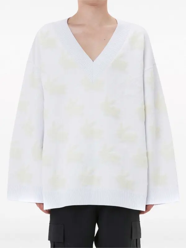JW Anderson Bunny-print V-neck Jumper