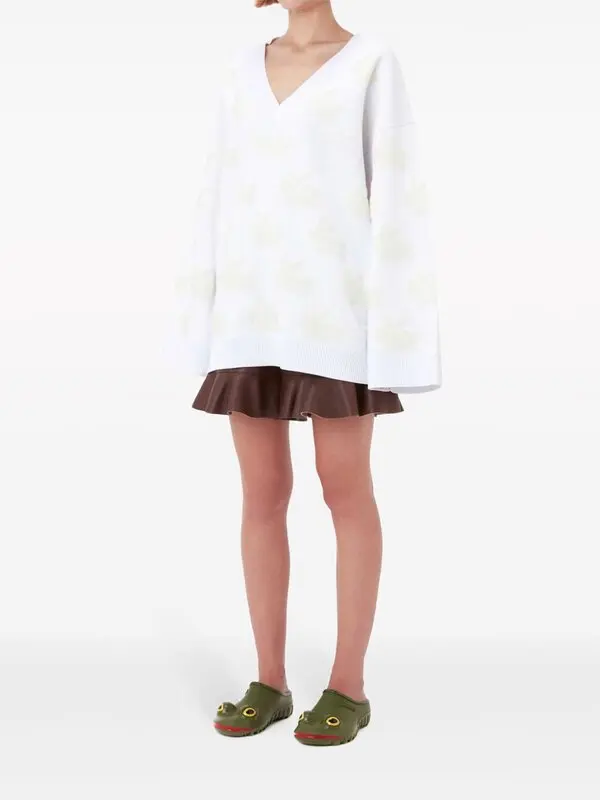 JW Anderson Bunny-print V-neck Jumper