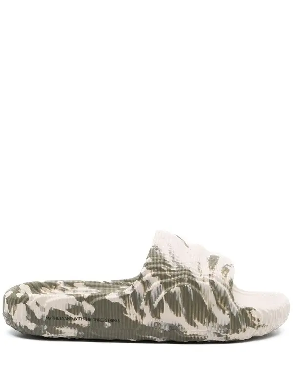 Adidas Adilette Camouflage-print Slides - Green
