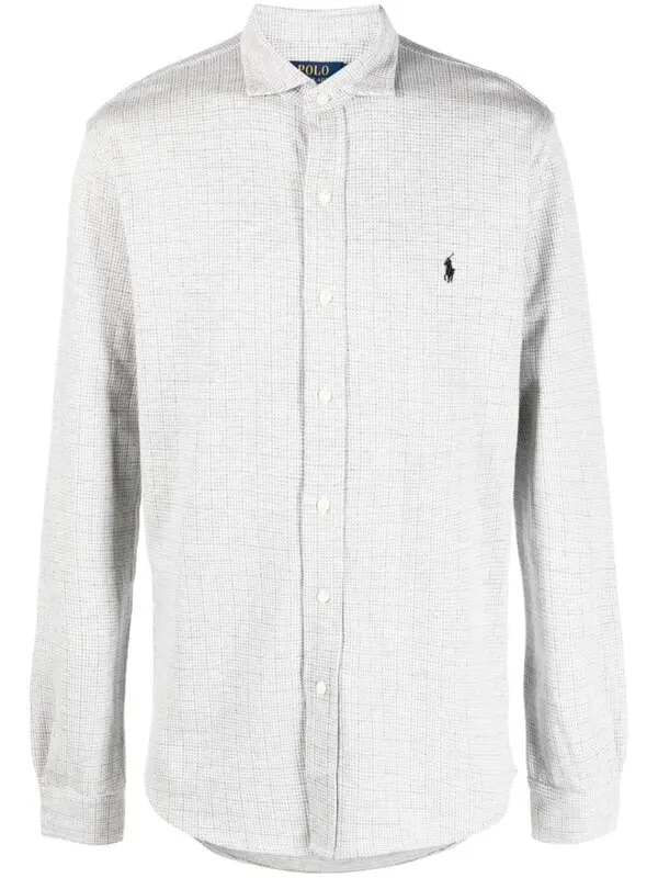 Polo Ralph Lauren Logo-embroidered Cotton Shirt - Grey