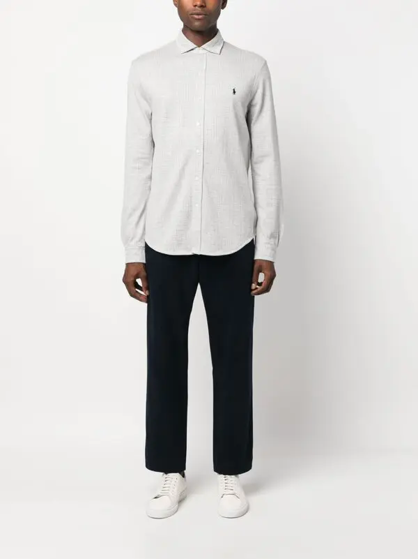 Polo Ralph Lauren Logo-embroidered Cotton Shirt - Grey