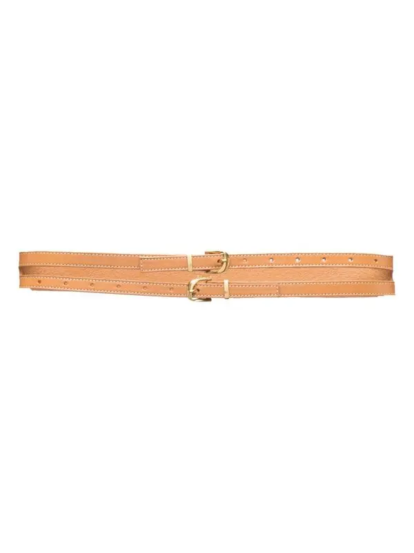 FRAME Double-strap Leather Belt - Brown