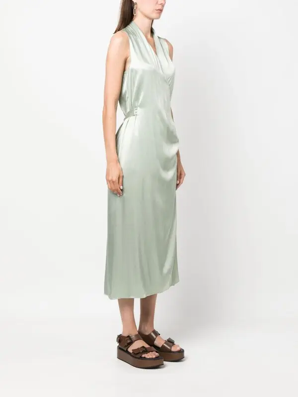 Vince Satin-finish V-neck Wrap Dress