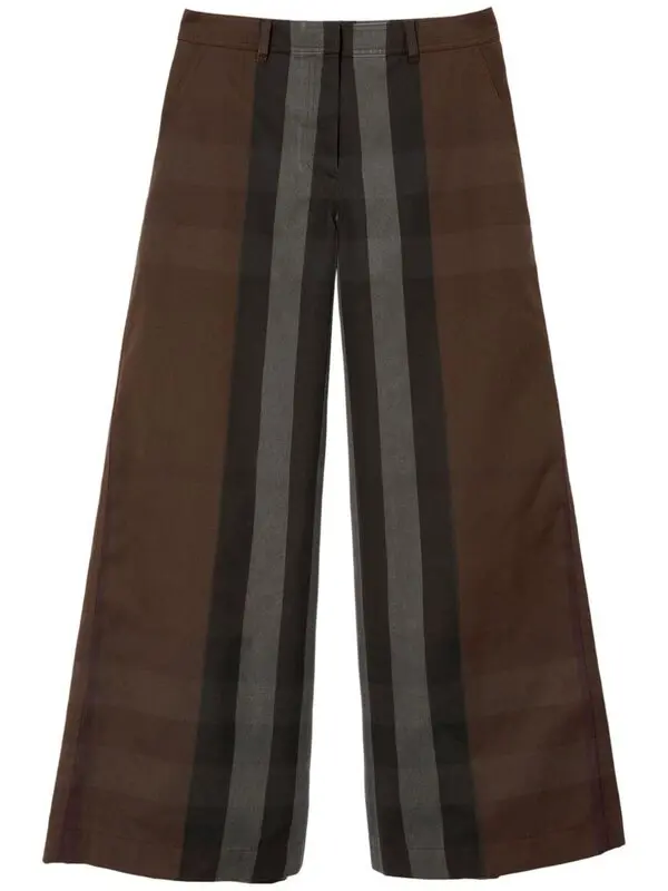 Burberry Check-pattern Wide-leg Trousers