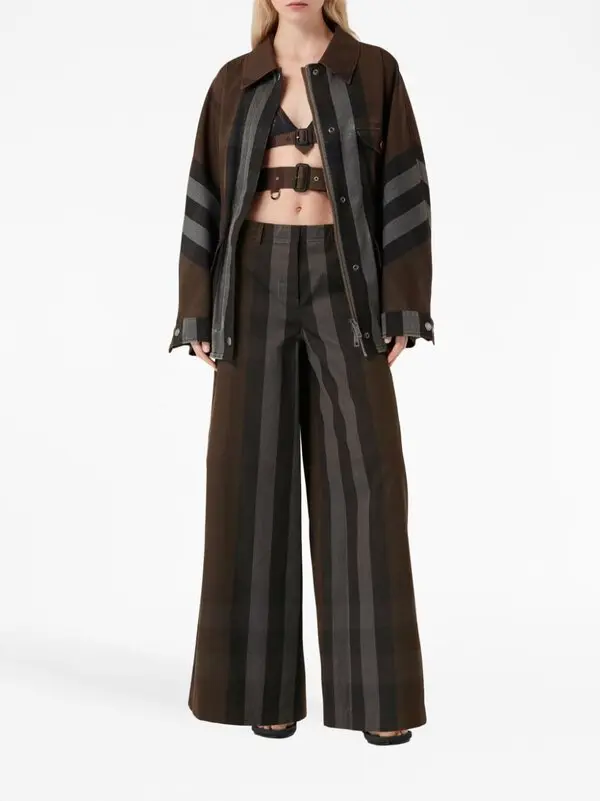 Burberry Check-pattern Wide-leg Trousers