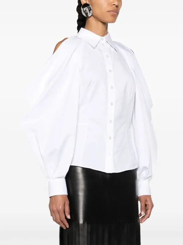 Alexander McQueen Slashed Drape-sleeve Shirt