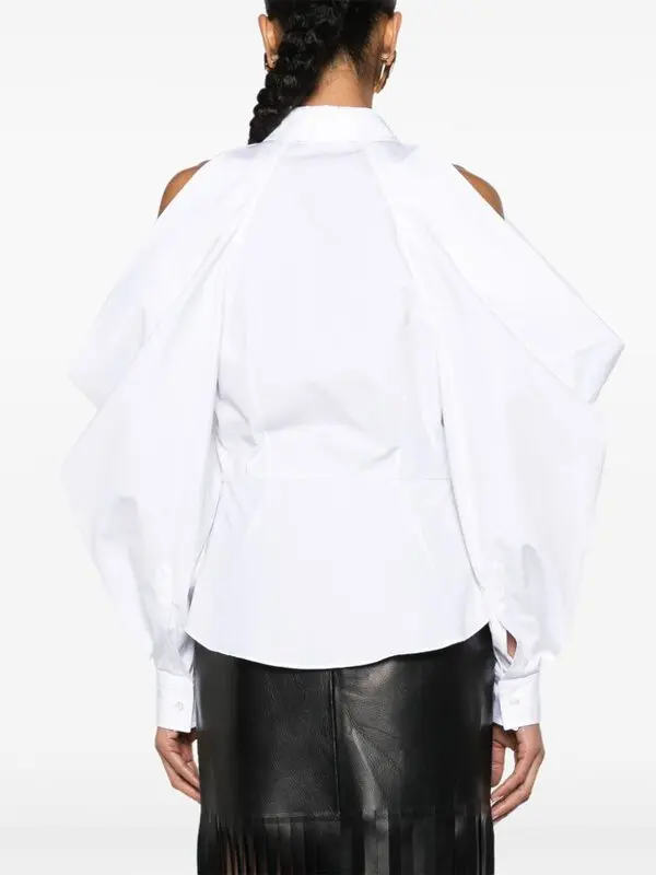 Alexander McQueen Slashed Drape-sleeve Shirt