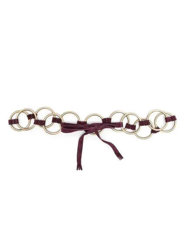 PAULA Metal-rings Tie-fastening Belt - Purple