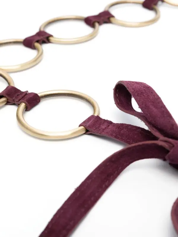 PAULA Metal-rings Tie-fastening Belt - Purple