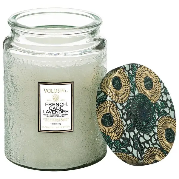 Voluspa French Cade & Lavender Glass Jar Candle - One-color