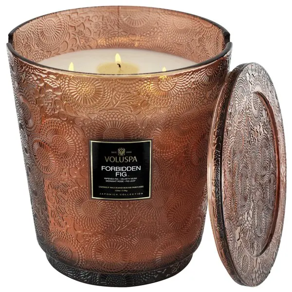 Voluspa Forbidden Fig Glass Jar Candle 1-wick Candle - One-color