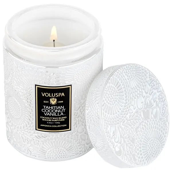 Voluspa Mini Tahitian Coconut Vanilla Glass Candle 1-wick Candle - One-color