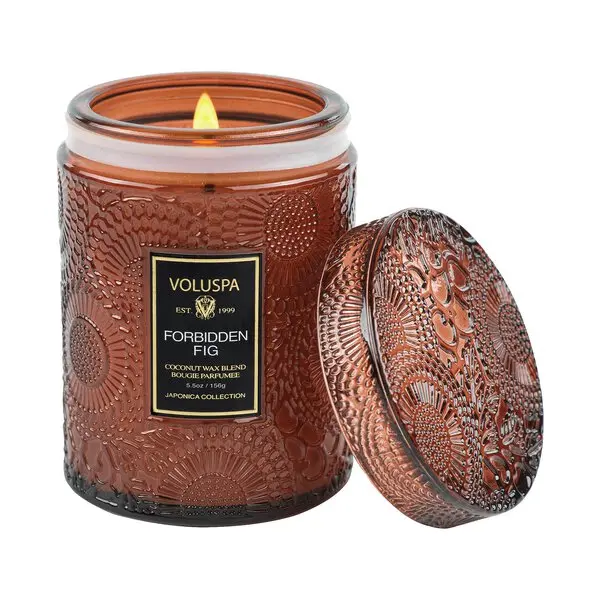 Voluspa Mini Forbidden Fig Glass Jar Candle 1-wick Candle - One-color