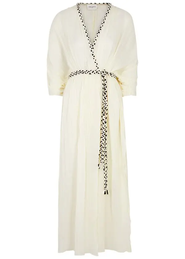 white christmas dresses Hunter 100% Cotton Gauze Midi Dress in Thyme